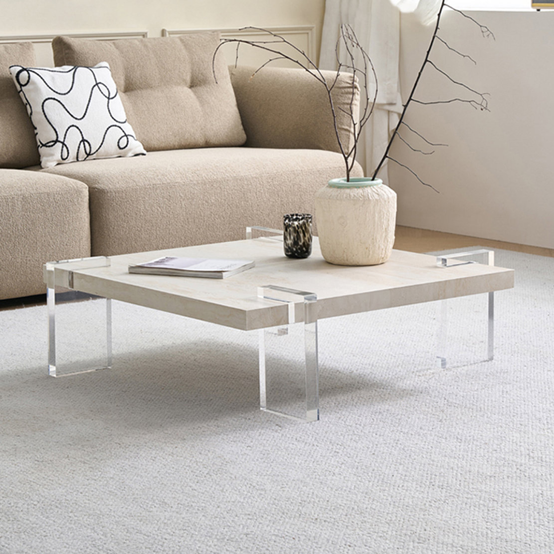 Orren Ellis Cream Floating Coffee Table | Wayfair