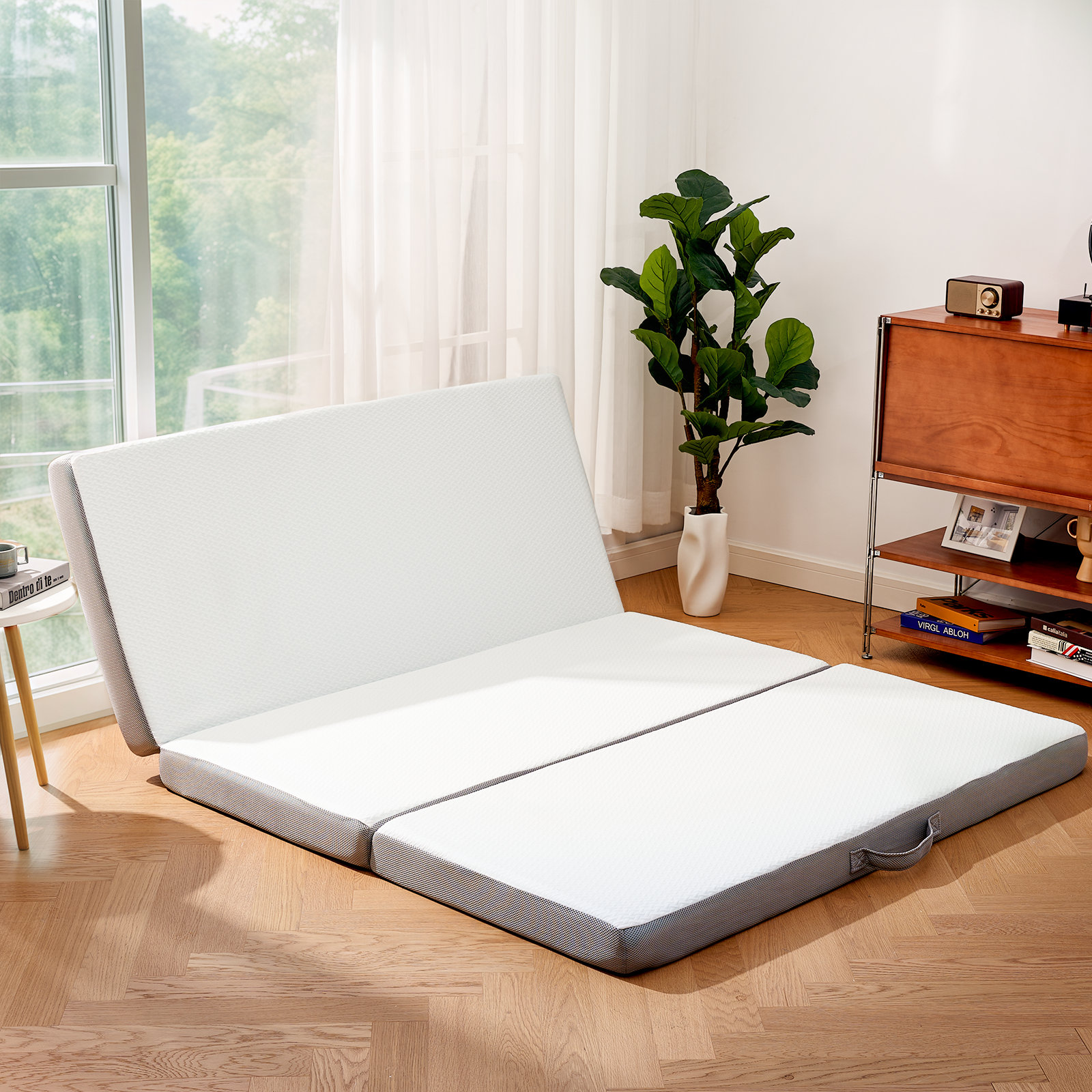 Alwyn Home Kemar 4-Inch Tri-Fold Gel Memory Foam Mattress Topper with ...