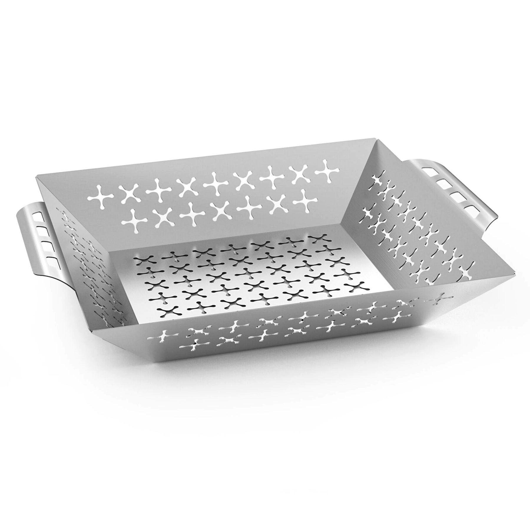 4 SEASONS FURNITURE Heavy-Duty Stainless Steel Grill Basket with Handle ...