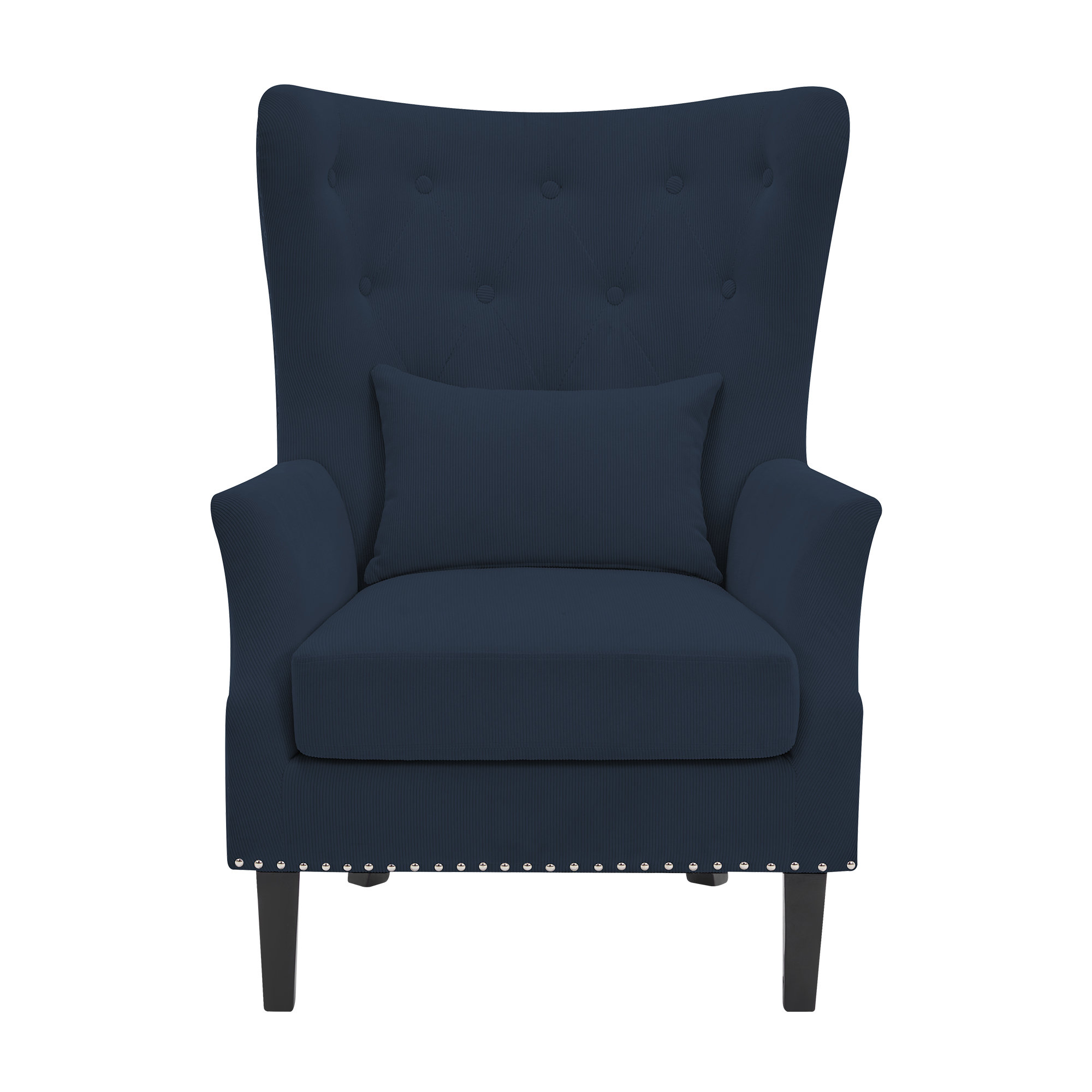 Lark Manor™ 31.5” Tufted Wingback Chair with Solid Wooden Frame and ...
