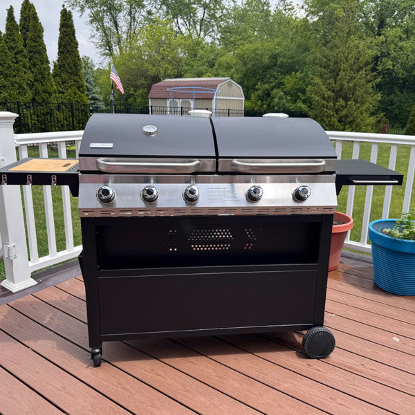 IDIABA Barbecue au propane et plaque chauffante combinée, barbecue ...