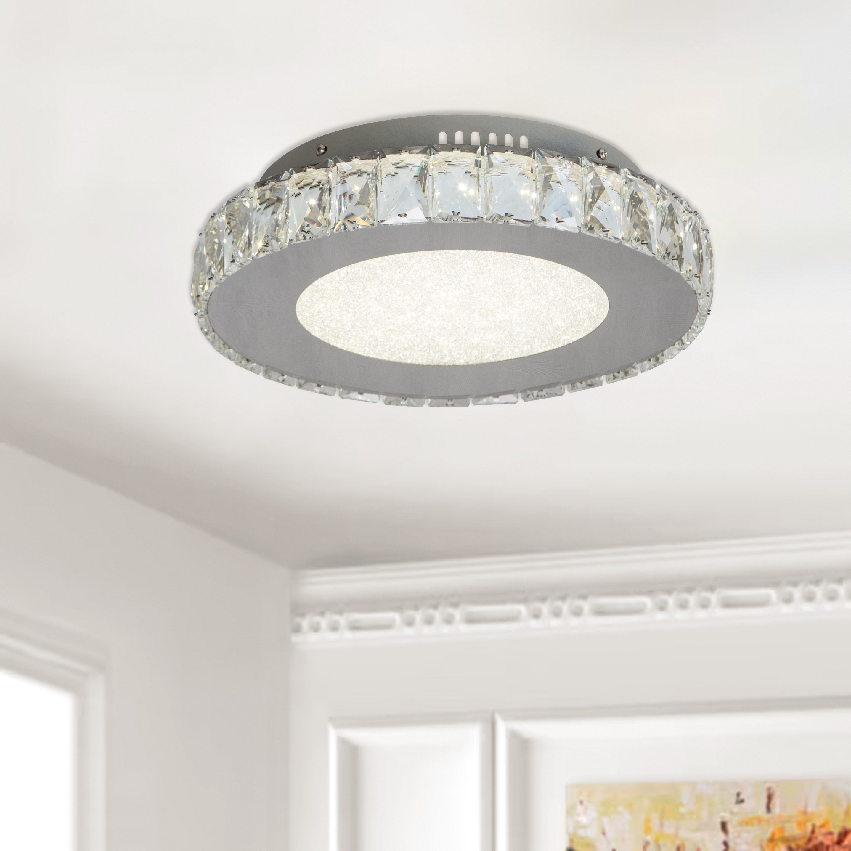 House of Hampton® Mixson LED Chrome Stainless Steel Flush Mount With ...