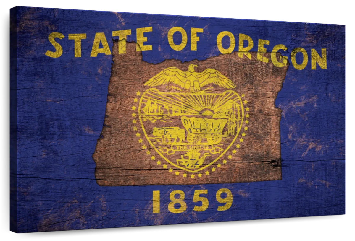 Red Barrel Studio State Map Over Oregon Flag - Wayfair Canada