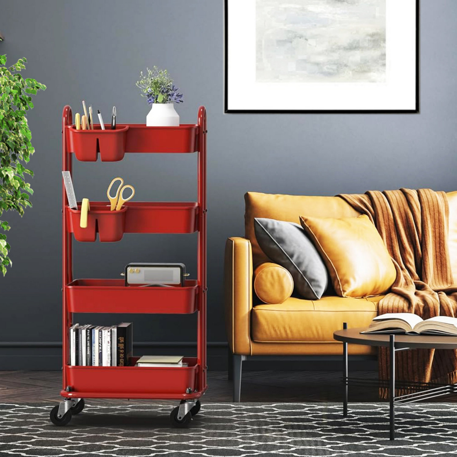 Ameriwood Duty 4-Tier Utility Rolling Cart - Wayfair Canada