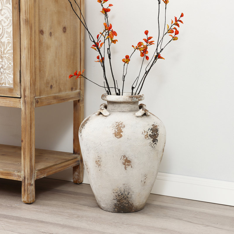 Bungalow Rose Rustic MgO 16-Inch Tall Round Vase | Wayfair