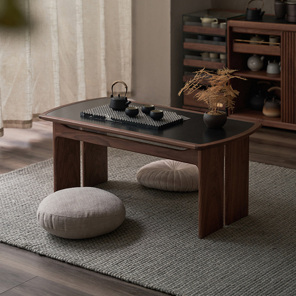 Trentastic Trails Black walnut solid wood rock panel coffee table | Wayfair
