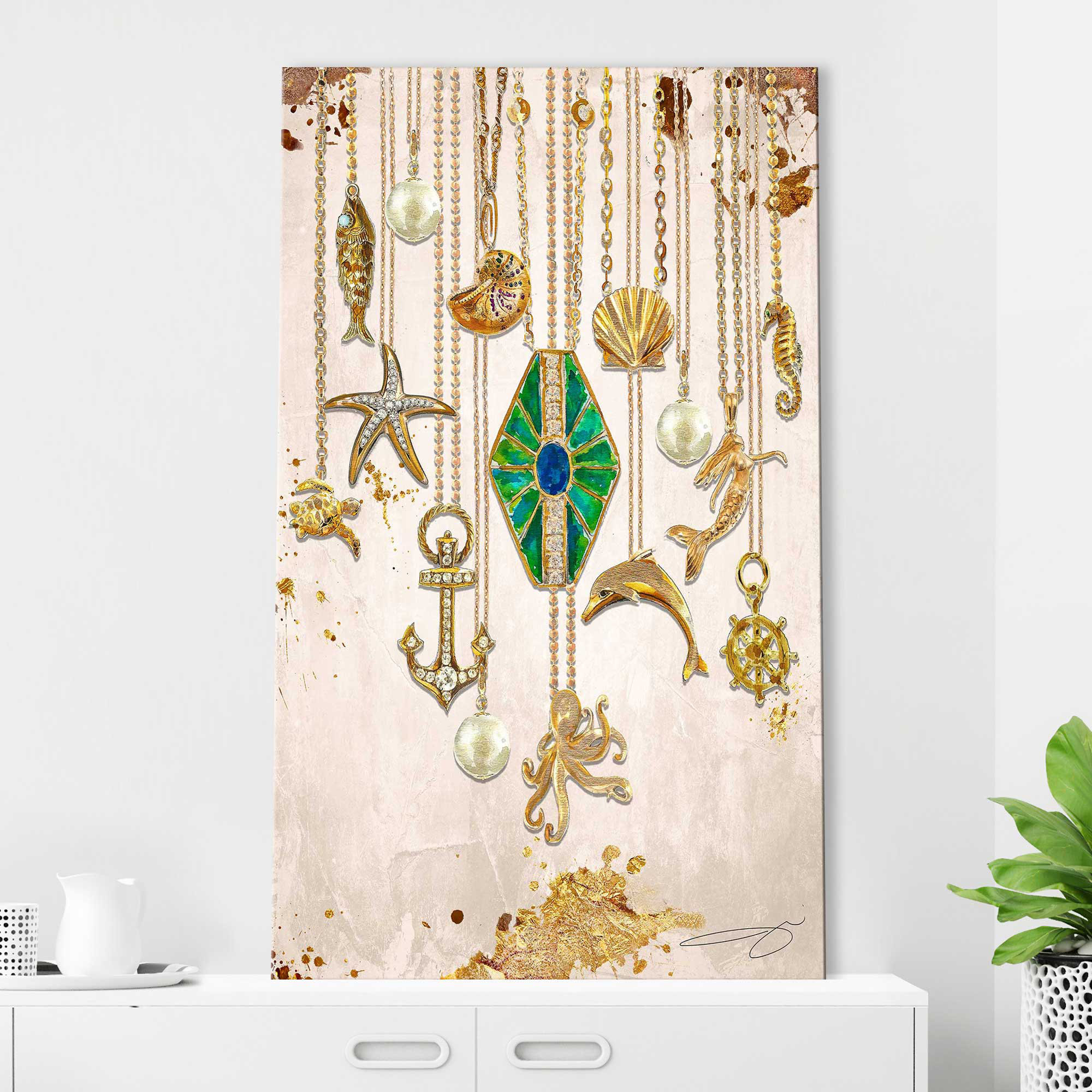 Breakwater Bay Nautical Necklaces (Vertical) by By Jodi - Graphic Art ...