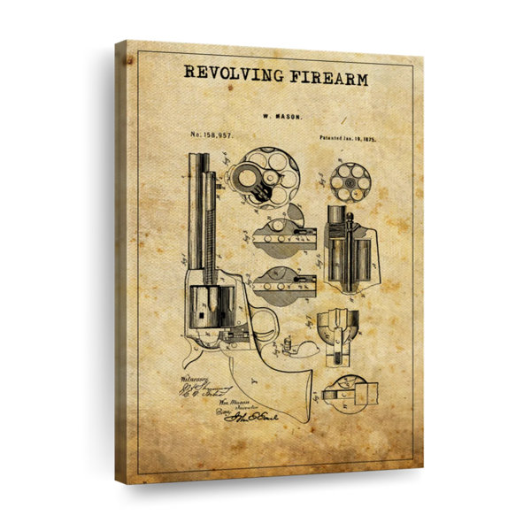 Elephant Stock " Revolving Firearm Patent Canvas Print " by Patent ...