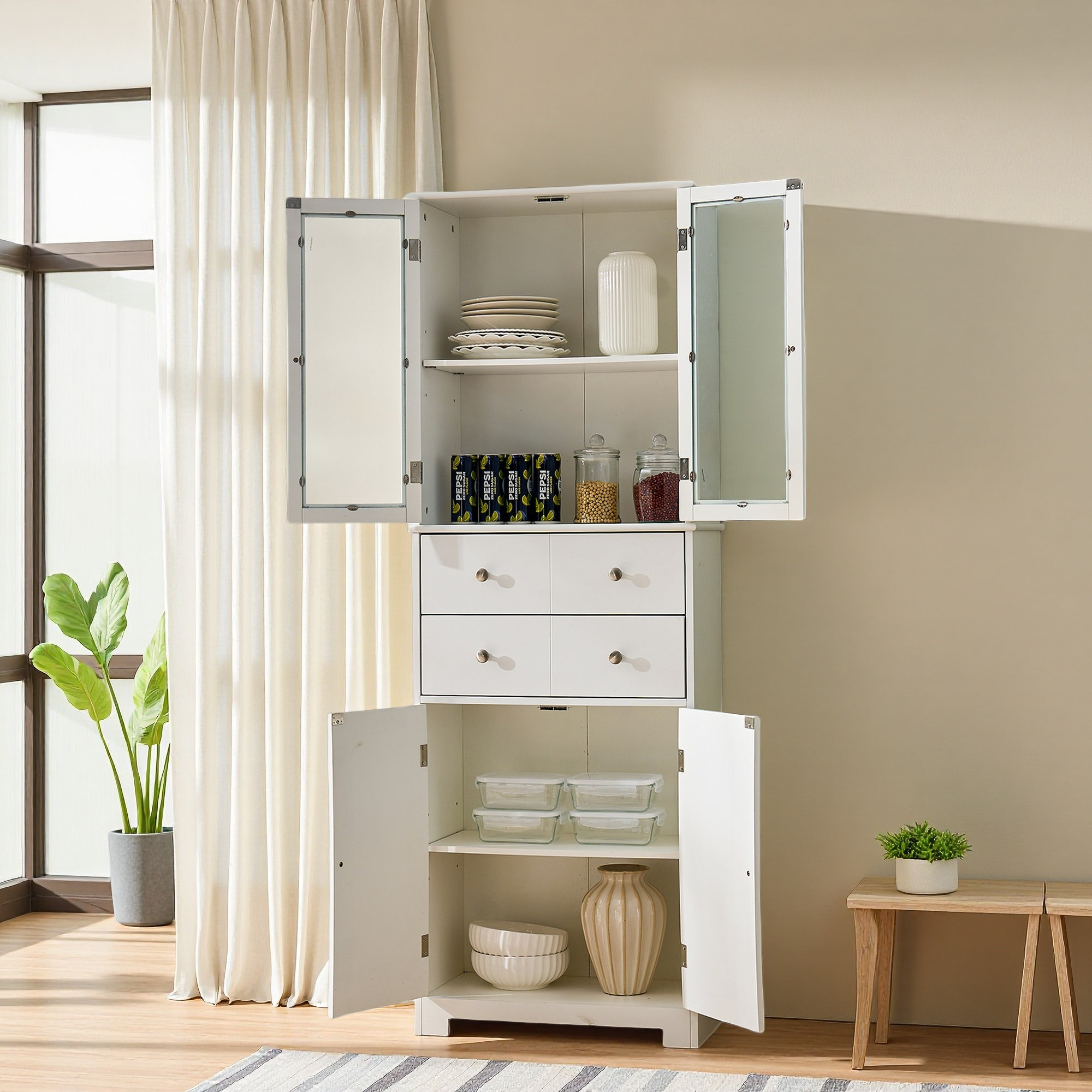 Lark Manor™ 67" Tall Kitchen Pantry Cabinet With Doors And Shelves ...