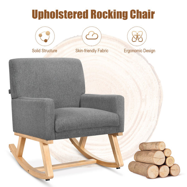 George Oliver Nedlands Solid Wood Rocking Chair & Reviews | Wayfair