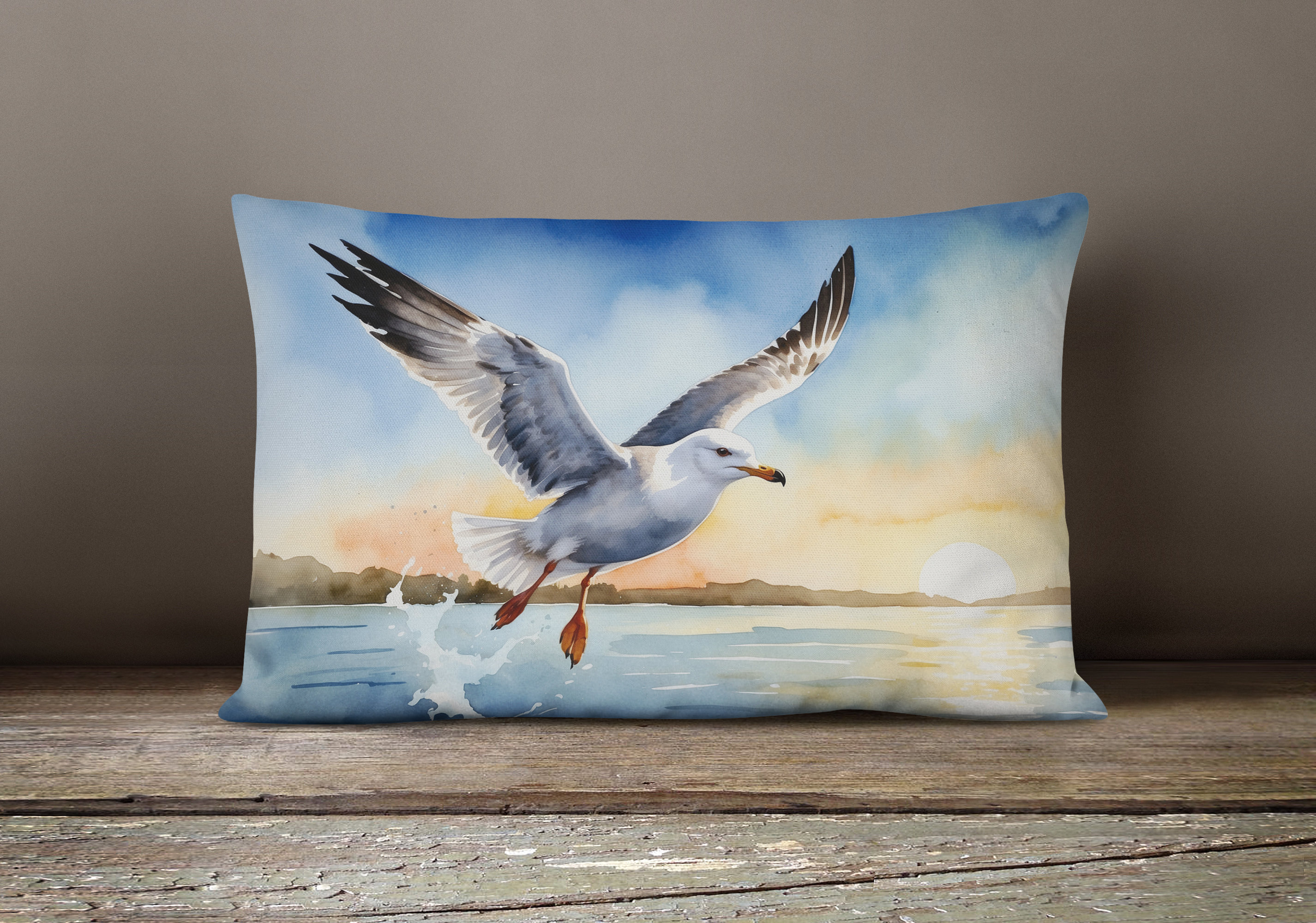 Caroline's Treasures Gull Flying Low Throw Pillow | Wayfair