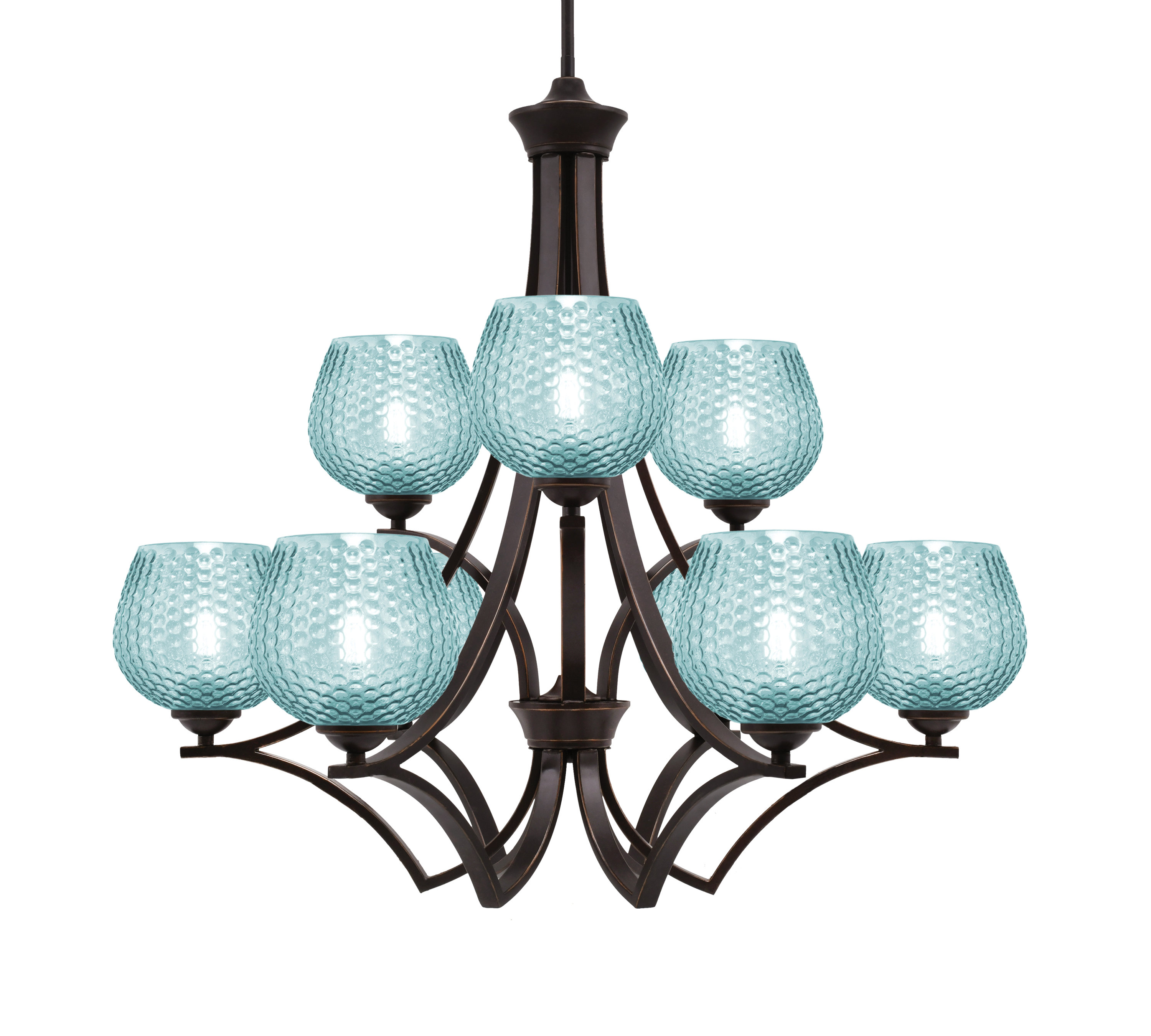 George Oliver Shutesbury 9 Light Uplight Chandelier Shown In Brown, 6 ...