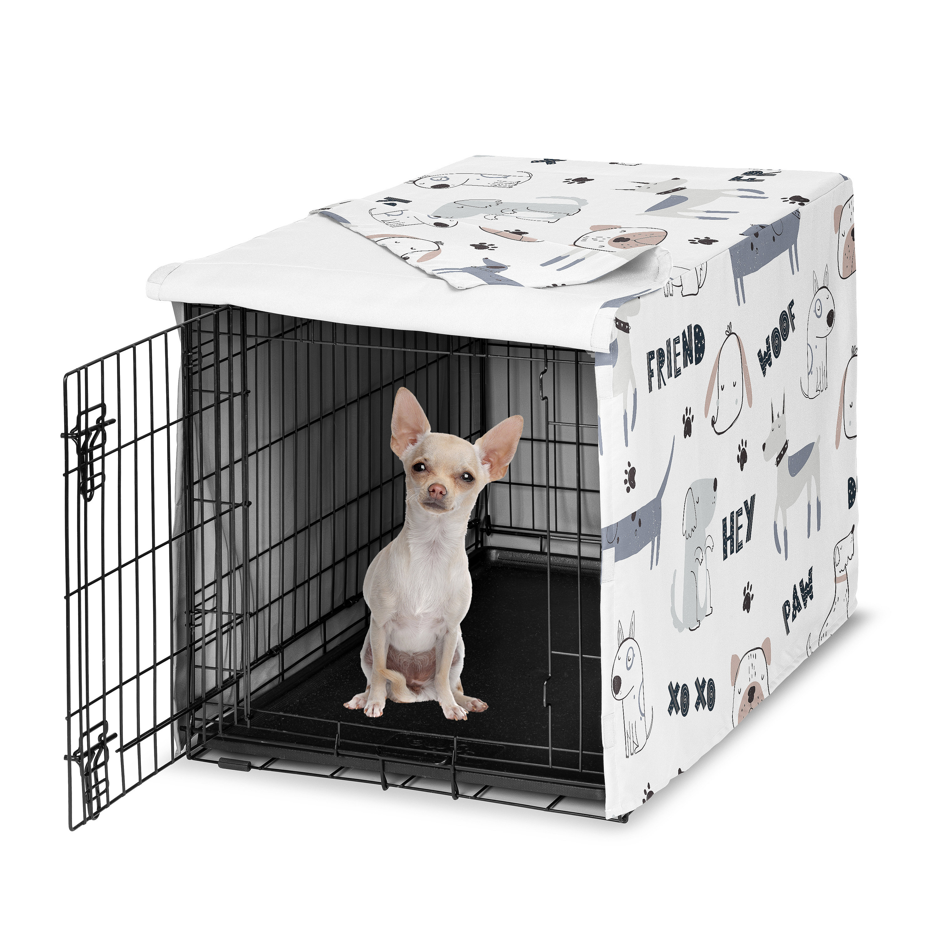 Sweet Jojo Designs Cartoon Puppy Dog Crate Kennel Cover by Sweet Jojo ...