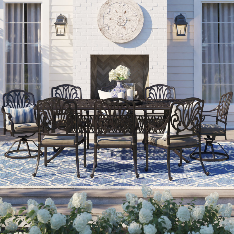 Three Posts™ Lebanon 9-Piece Patio Dining Set with Cushions & Reviews ...