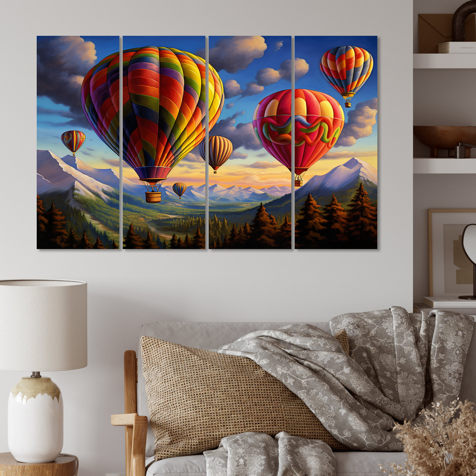 Winston Porter Colourful Hot Air Ballon Whimsical - Hot Air Balloon ...