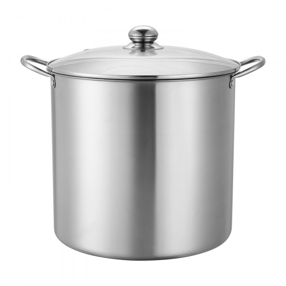 VEVOR Canning Pot with Rack and Glass Lid 21 QT Stainless Steel ...