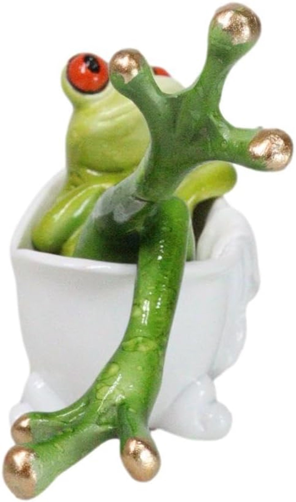 Trinx Whimsical Green Lady Diva Frog With Golden Nails Soaking In Bath ...