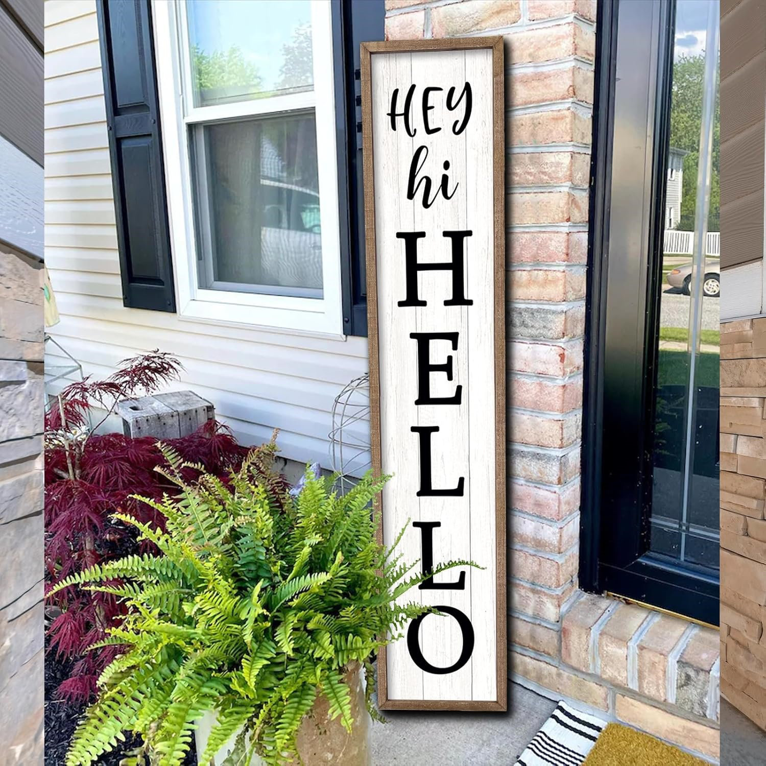 August Grove® Welcome Sign For Front Porch Standing 45 X9 Large Outdoor ...