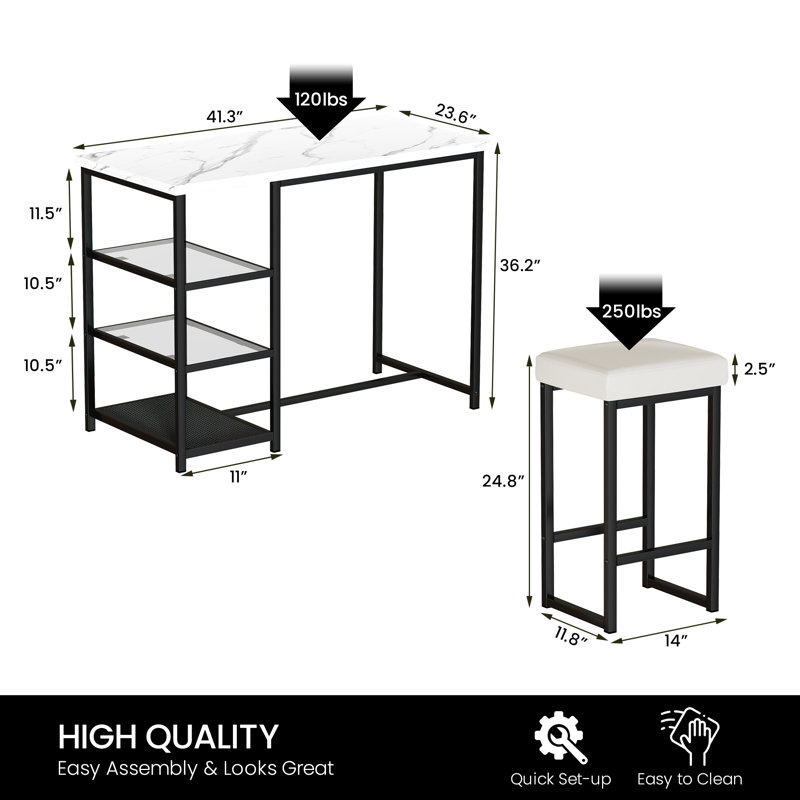 Wrought Studio™ Keirston 2 - Person Counter Height Breakfast Nook ...