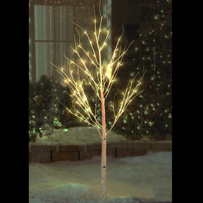 Northlight Seasonal 6' Pre-Lit White Christmas Twig Tree Outdoor Yard ...