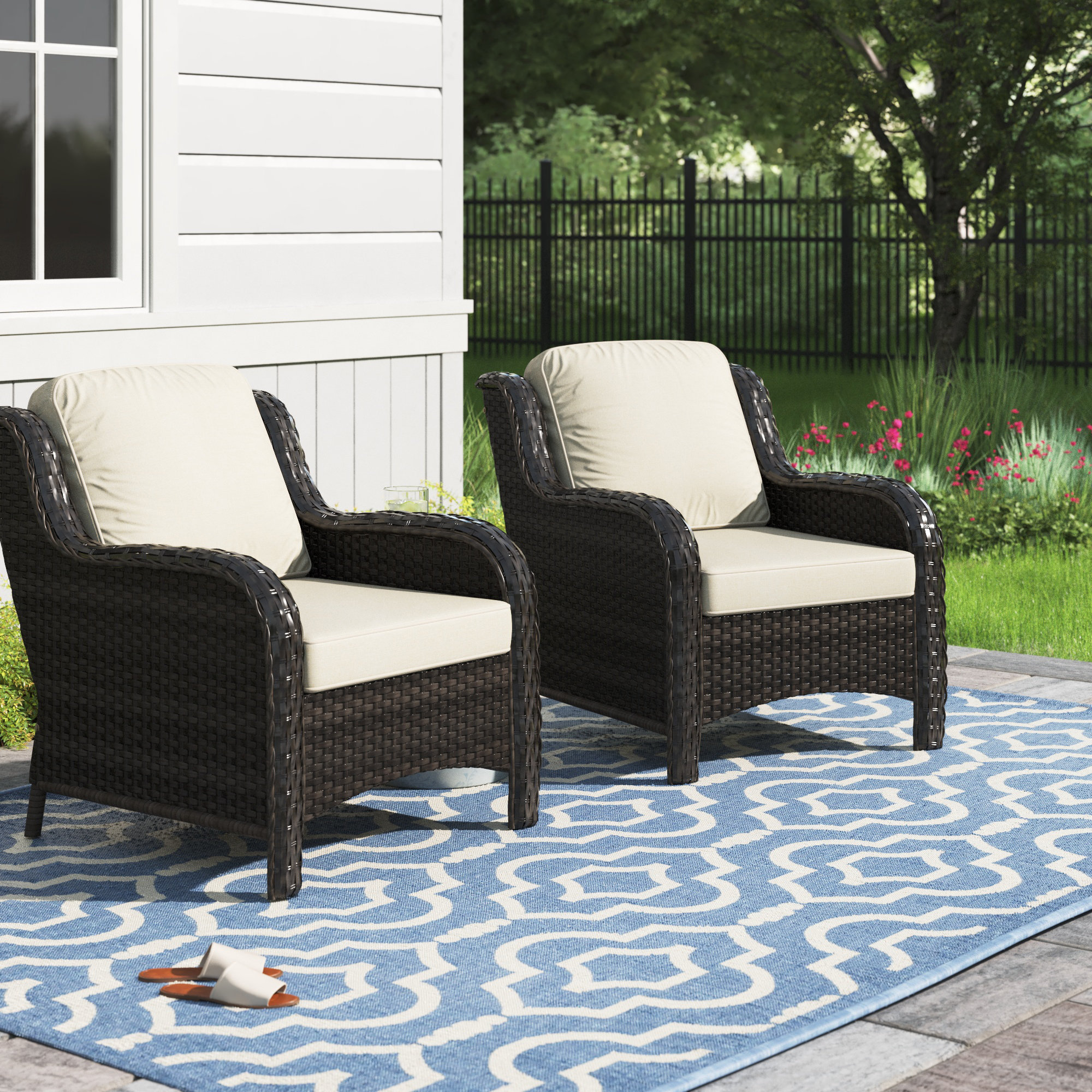 Lark Manor™ Tommy Patio Chair with Cushions & Reviews - Wayfair Canada