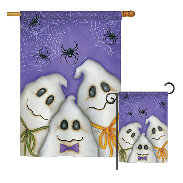 Breeze Decor Double Sided 40'' H x 28'' W Polyester Halloween Flag Set ...