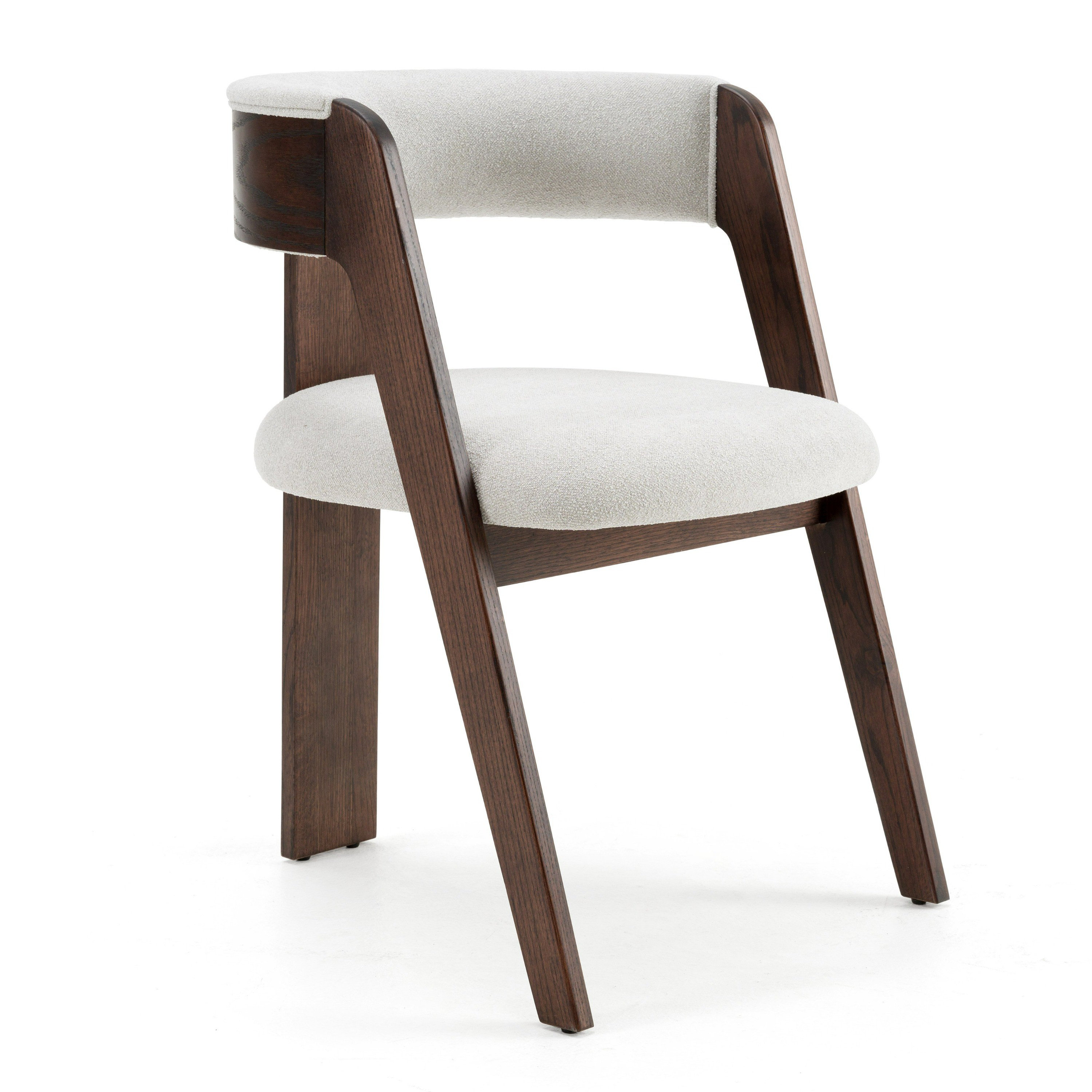 Benjara Cid Ashi Dining Side Chair Set Of 2, Dark Brown Oak Wood, Off ...