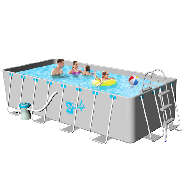 SereneLife 16 ft x 8 ft x 3.5 ft Steel Hard Sided Pool & Reviews | Wayfair