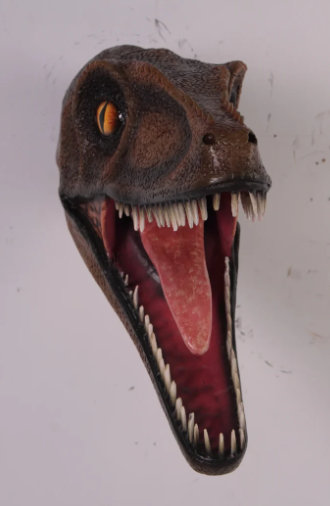 Trinx Velociraptor Dinosaur Head Life Size Statue | Wayfair
