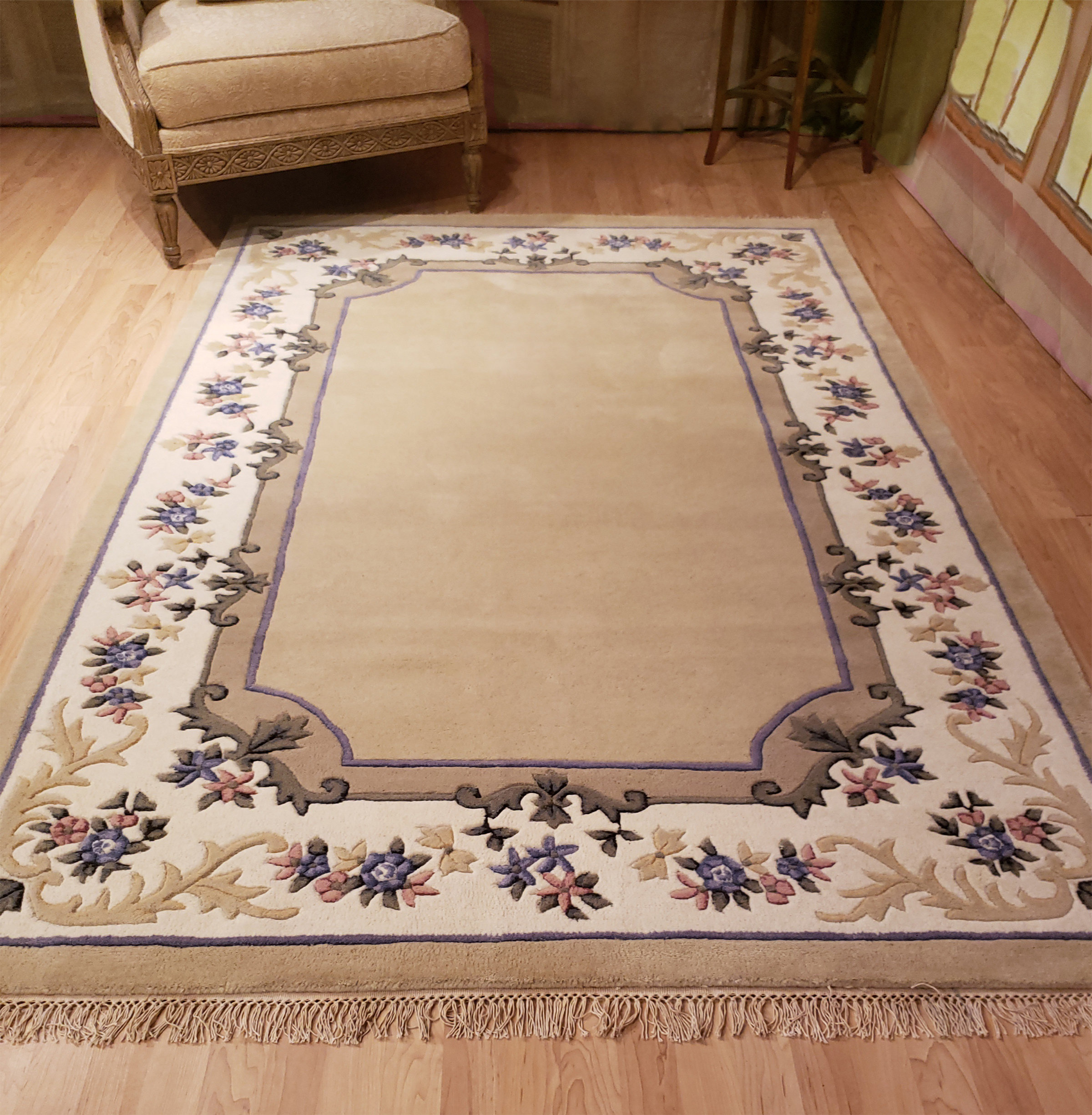 American Home Rug Co. Beautiful Border Oriental Handmade Tufted Wool ...