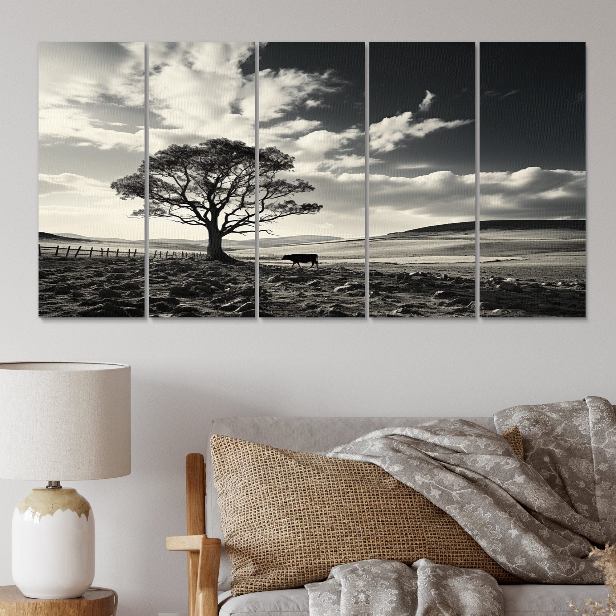 Gracie Oaks Cattle Silent Horizon II - Animals Metal Wall Art Living ...