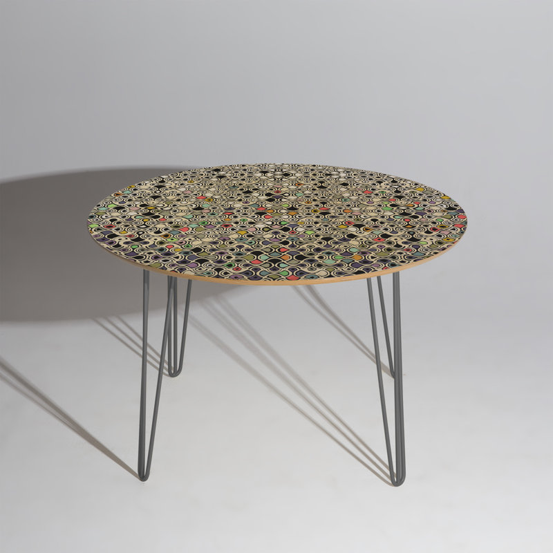 East Urban Home Sharon Turner Round Metal Base Dining Table | Wayfair