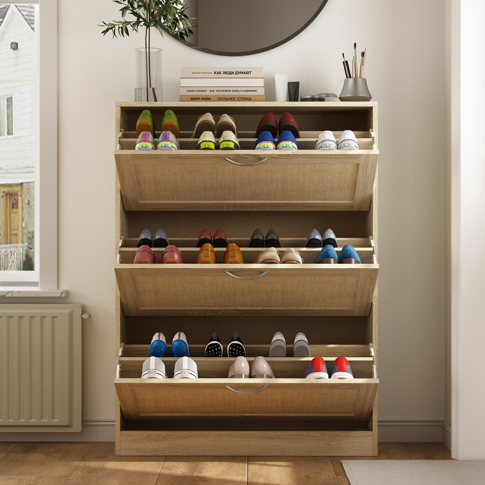 Bay Isle Home™ 24 Pair Shoe Storage With Sisal Door | Wayfair