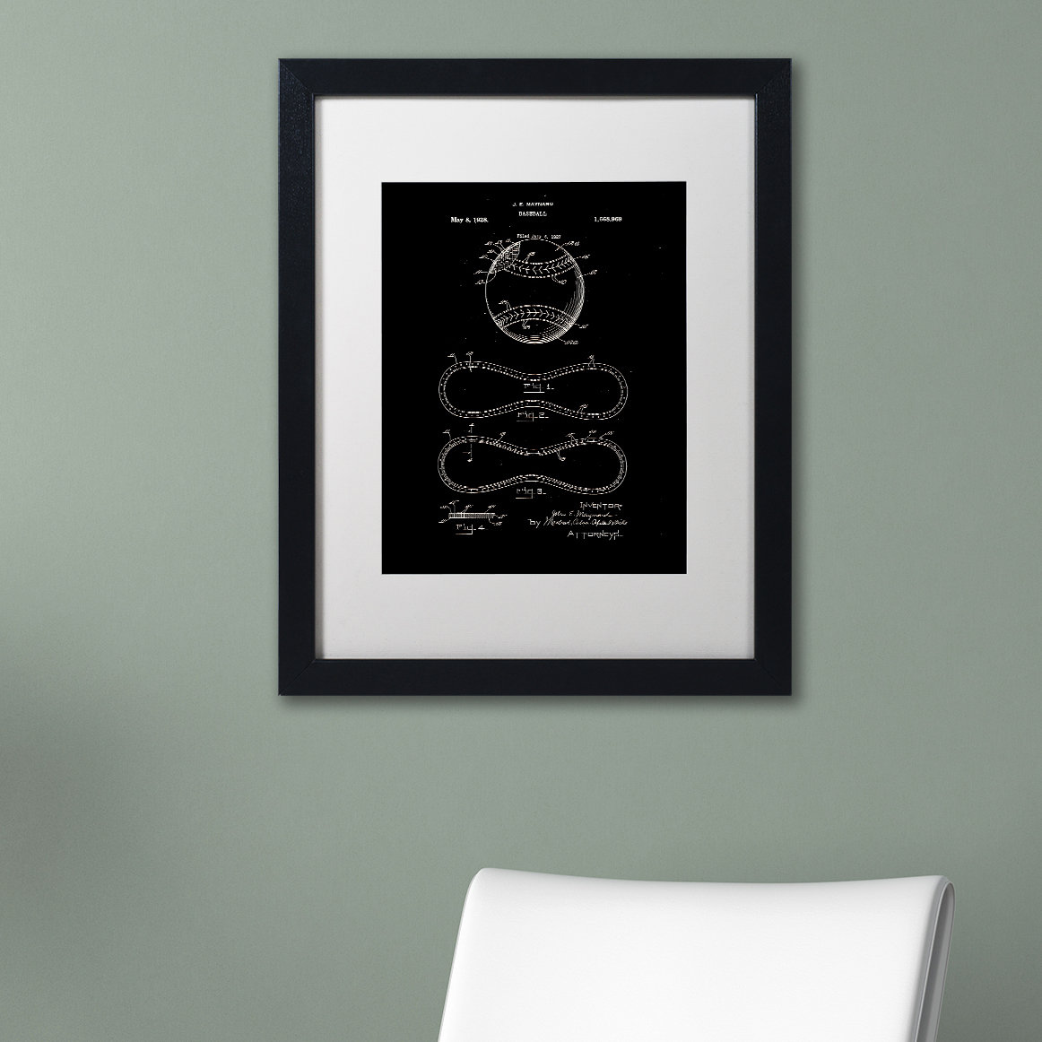 17 Stories Eyron 'Baseball Patent 1928 Black' Framed Graphic Art Print ...