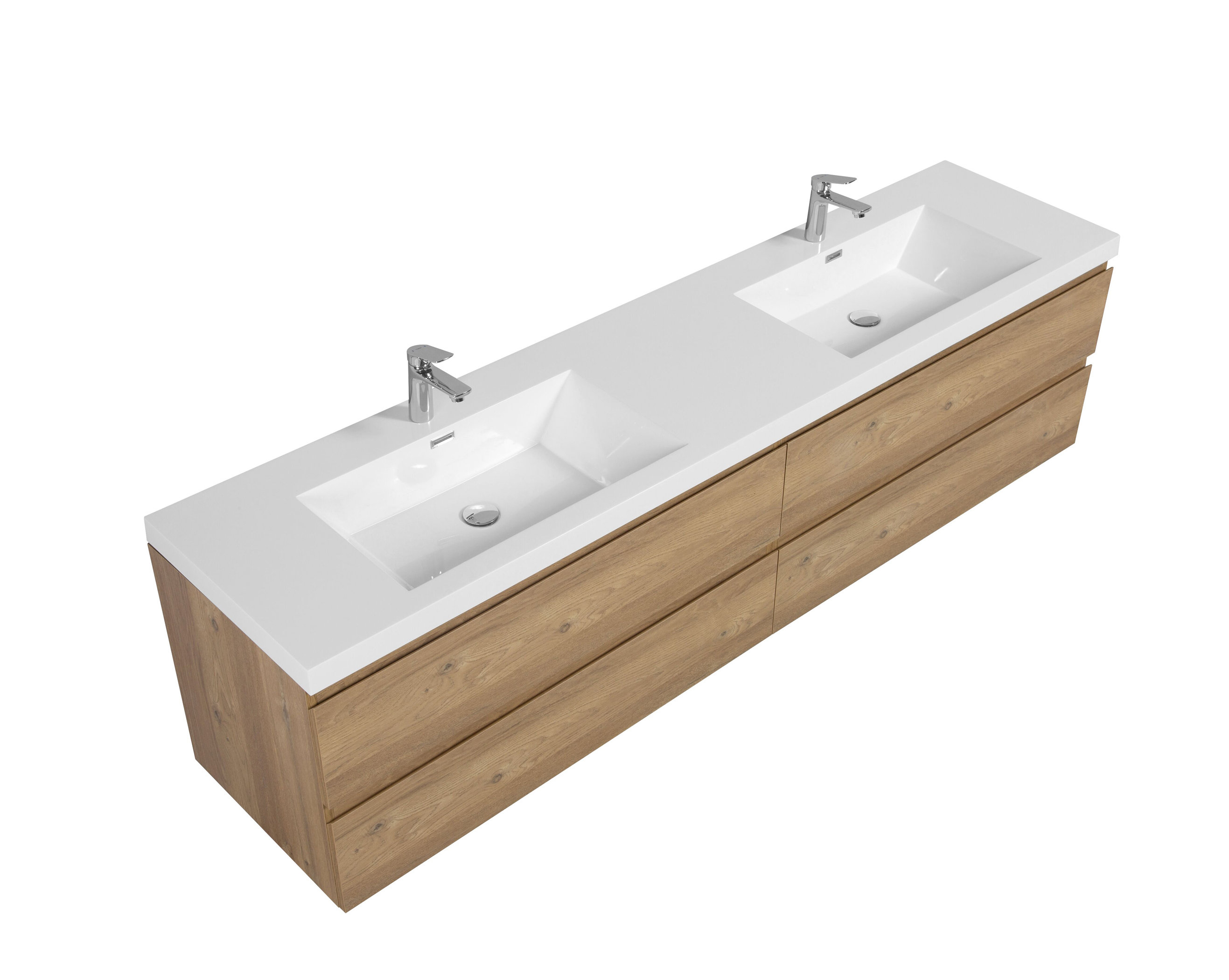 Brayden Studio Aschim 71" Wall-Mounted Double Bathroom Vanity Set ...