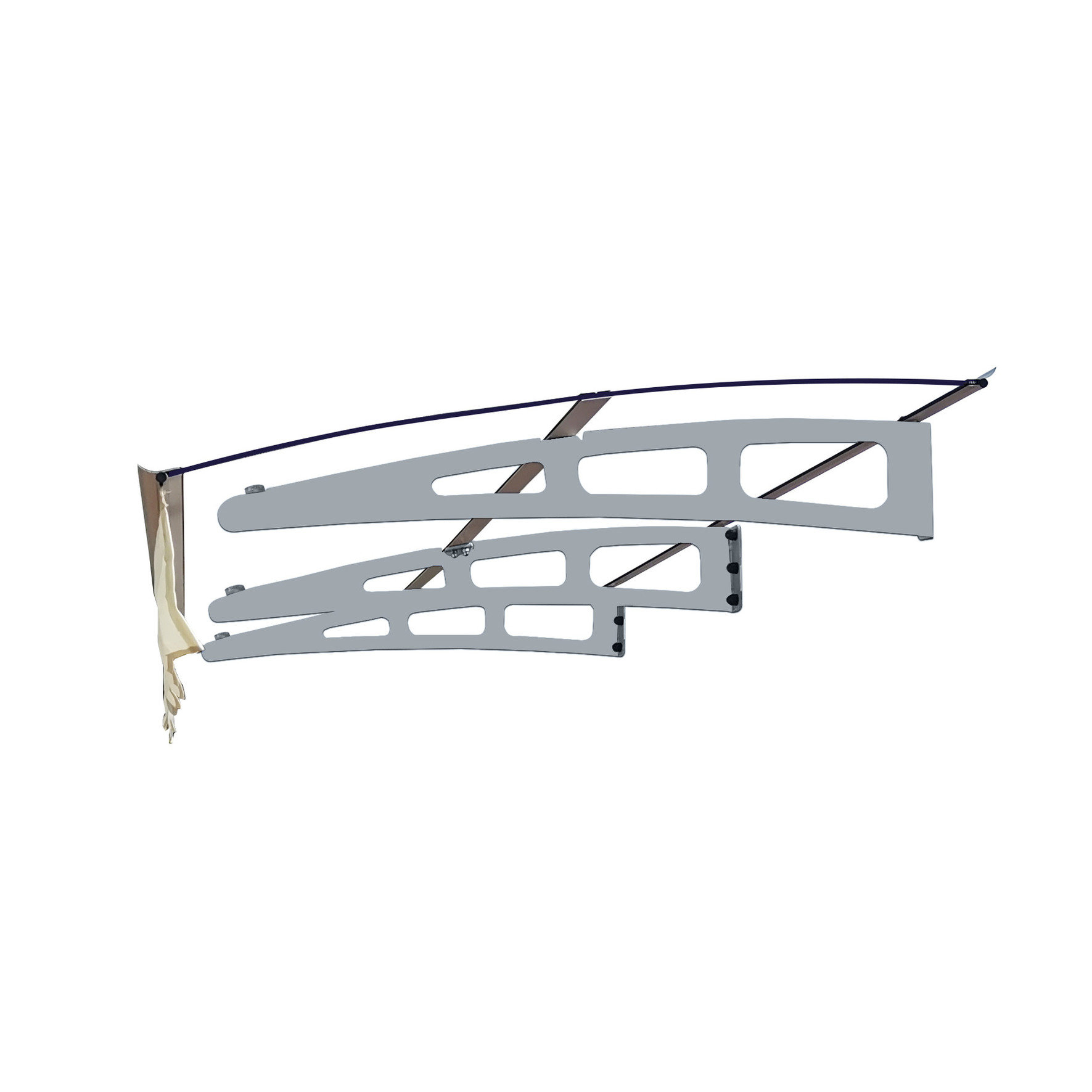 fengshu 79" Wide X 34" Deep Awning - Solid Polycarbonate & Aluminum ...