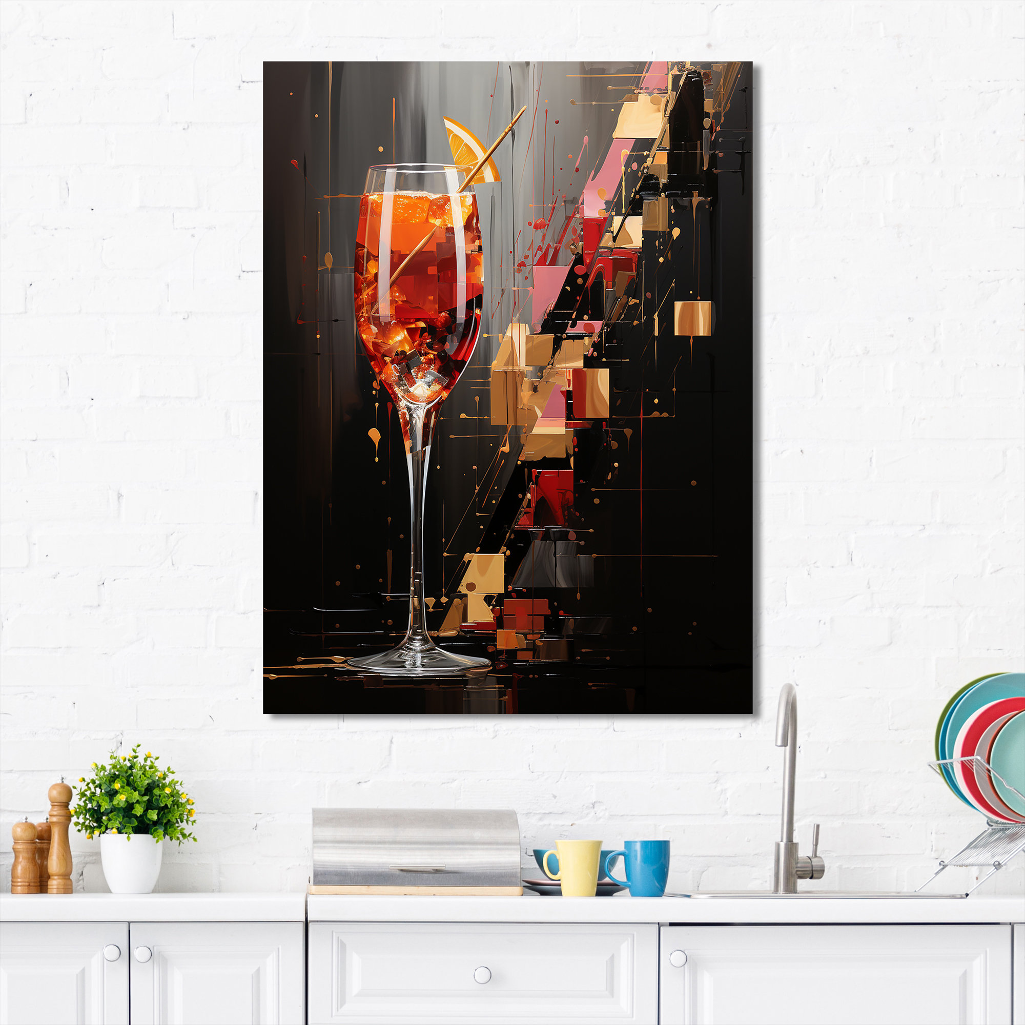 Design Art Regal Ruby Cocktail Brilliance - Cocktails Wall Art | Wayfair