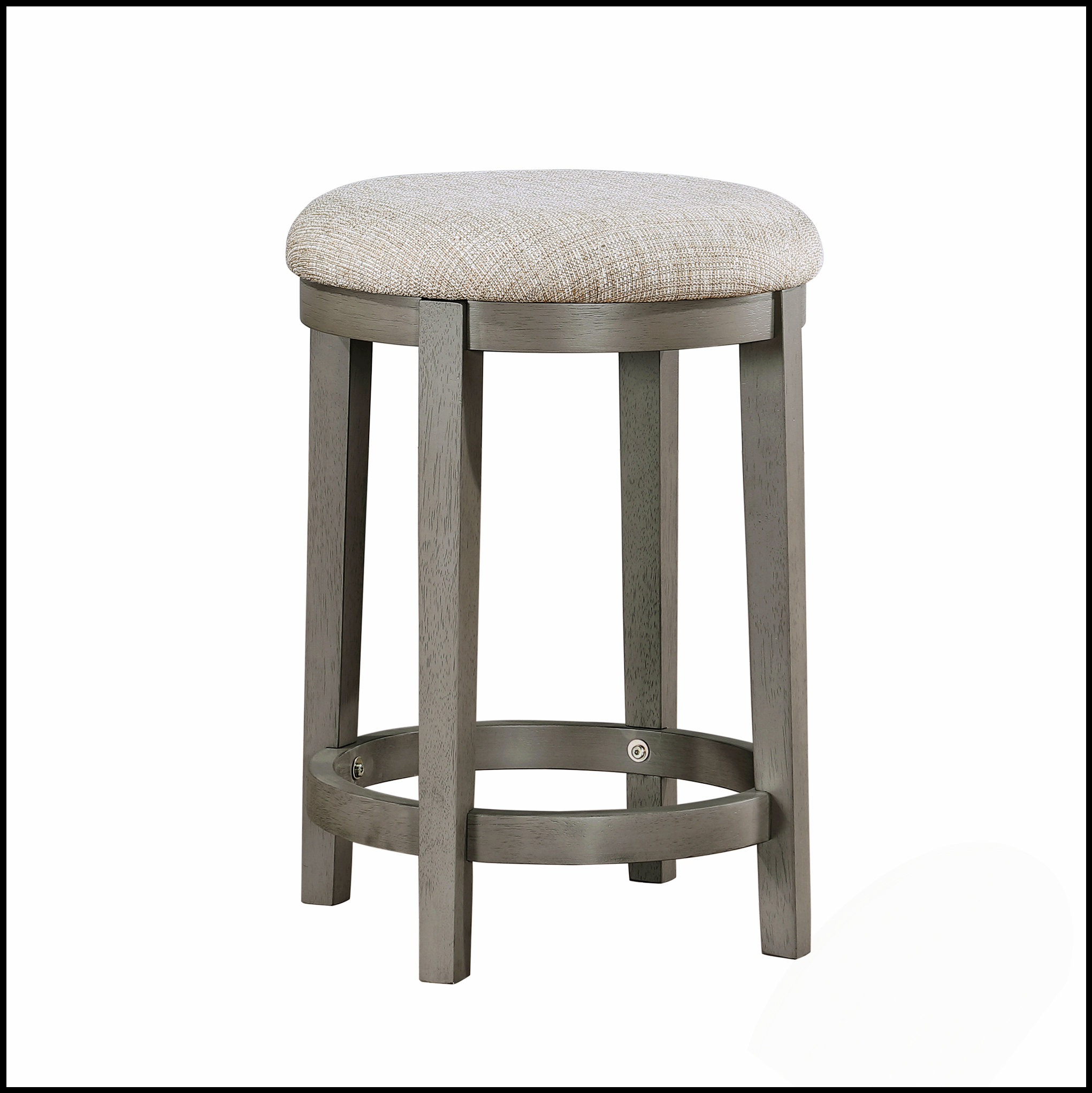 Ivy Bronx 3Pc Counter Height Set With Light Gray Finish, Foam Cushioned ...