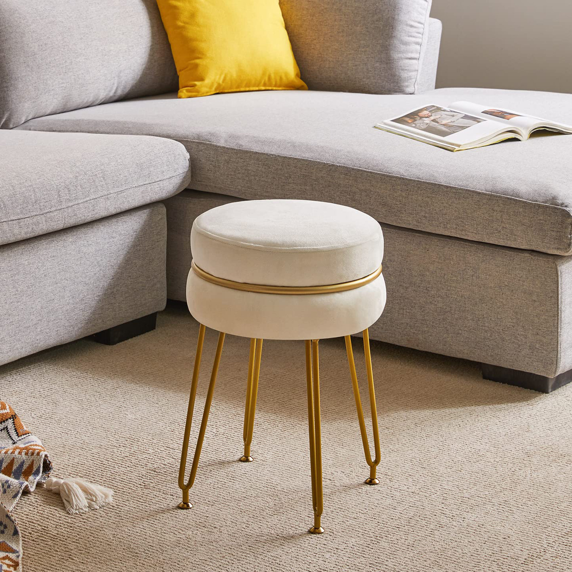 Mercer41 Trevathan Iron Accent Stool - Wayfair Canada