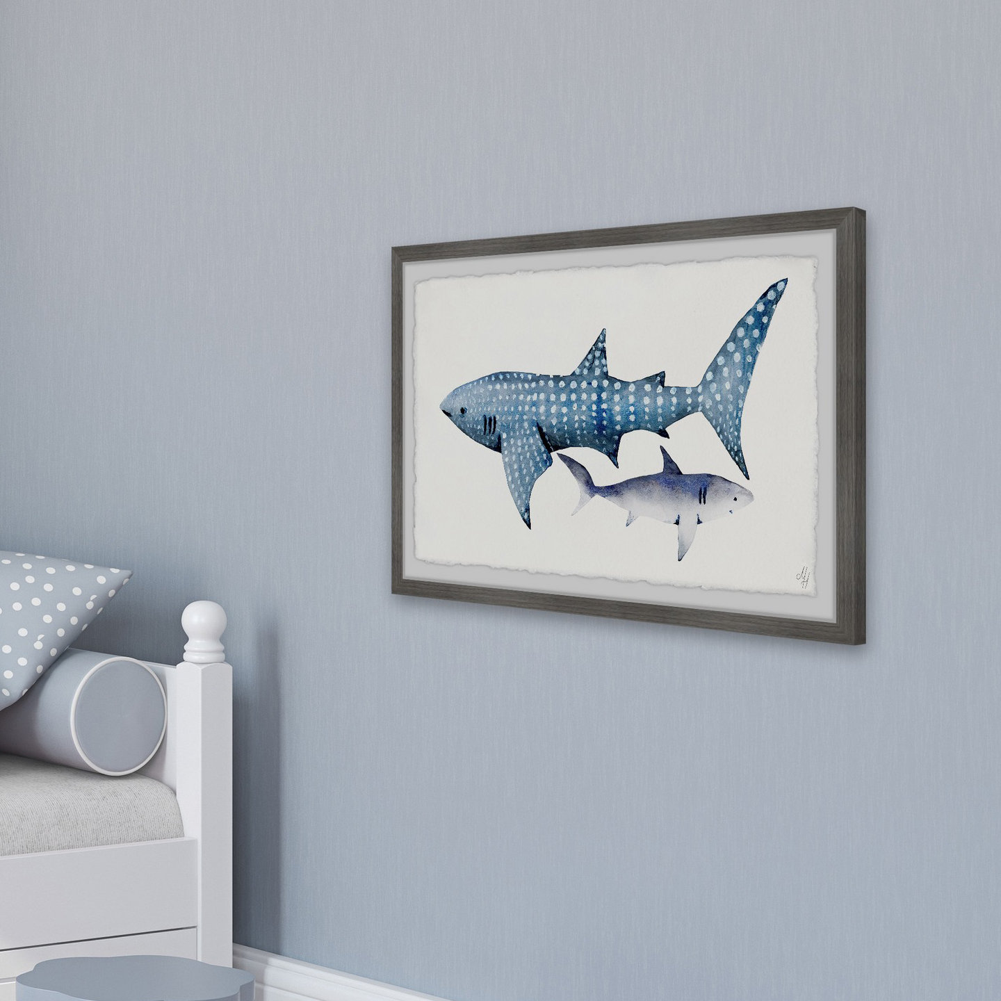 Isabelle & Max™ Cirebon 'Dotted Shark' Framed Print - Wayfair Canada