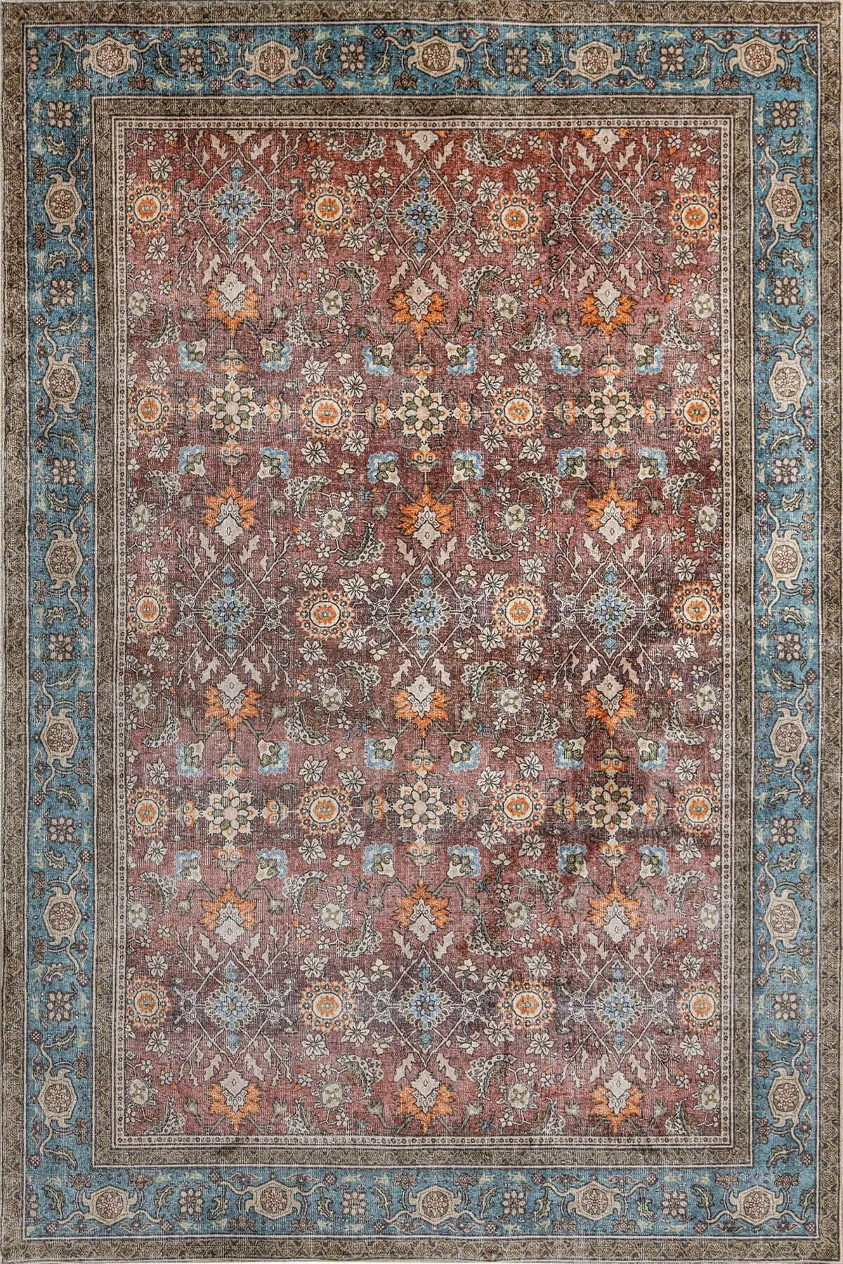 Bungalow Rose Fuga Soft Textured Multicolored Vintage Pattern Rug | Wayfair
