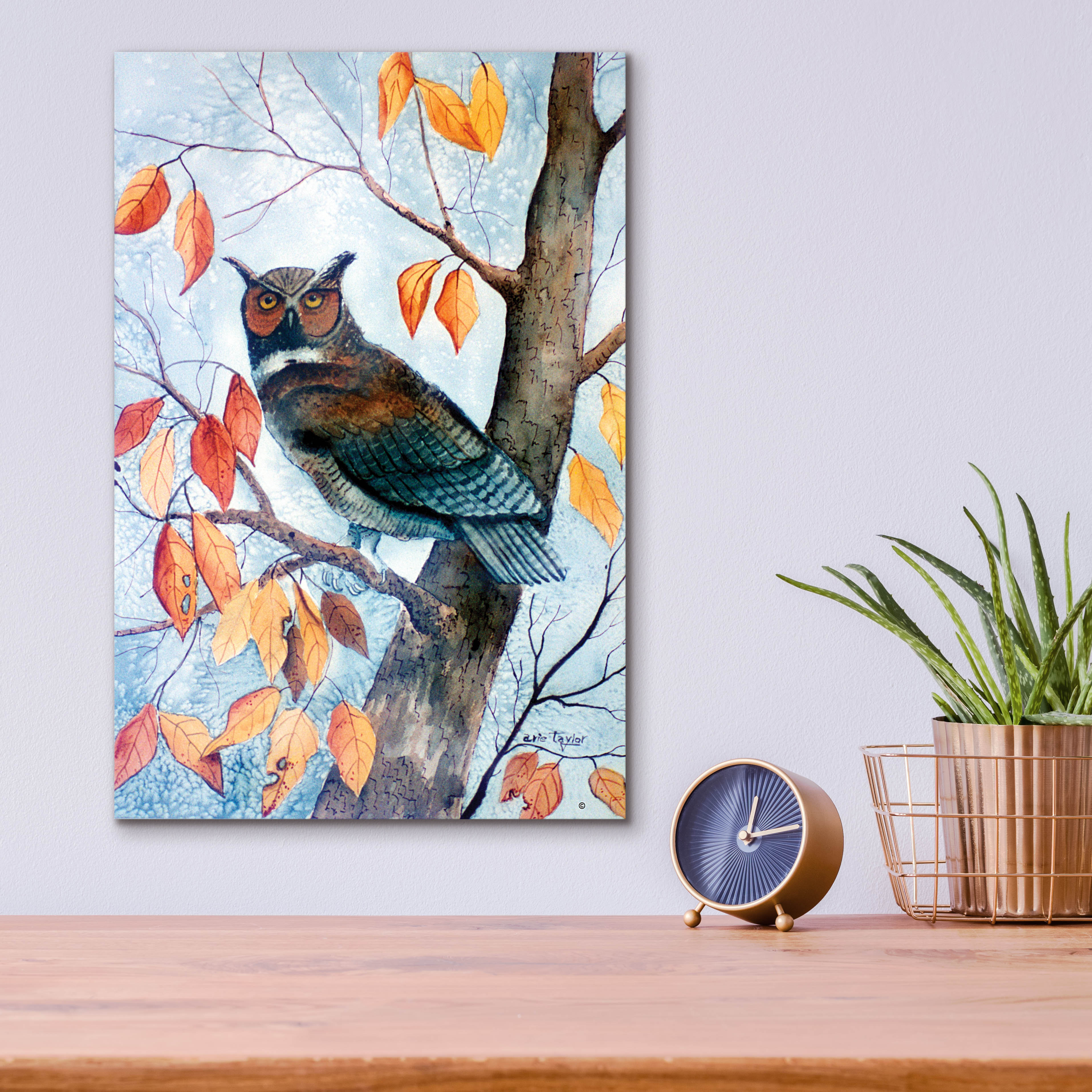 Millwood Pines Owl and Autumn Leaves' by Arie Reinhardt Taylor, Acrylic ...