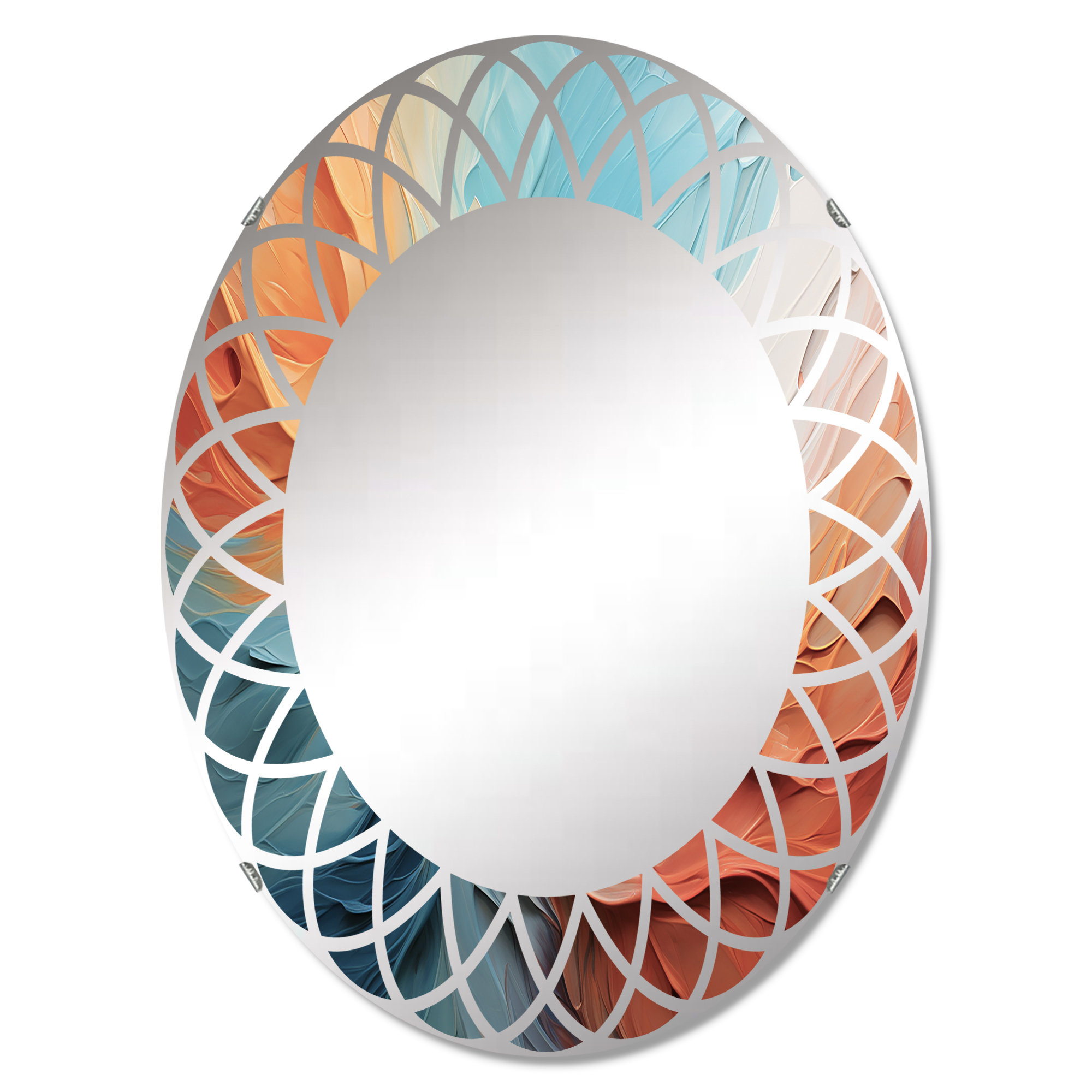 Design Art Teal Orange Bold Abstract Flow Collage I - Modern Wall ...