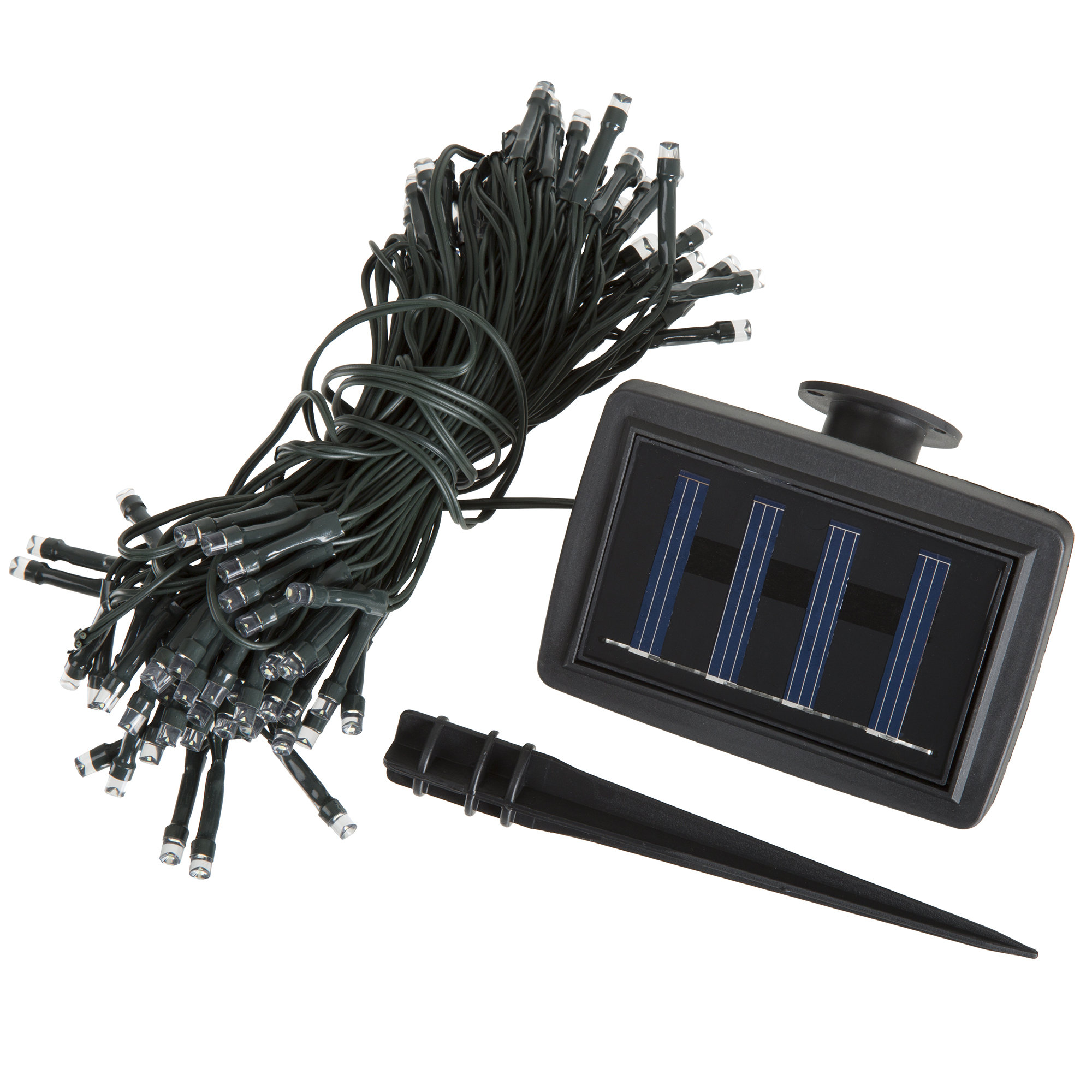 Pure Garden Outdoor Solar Powered 100-Bulb Wide Angle LED Mini String ...