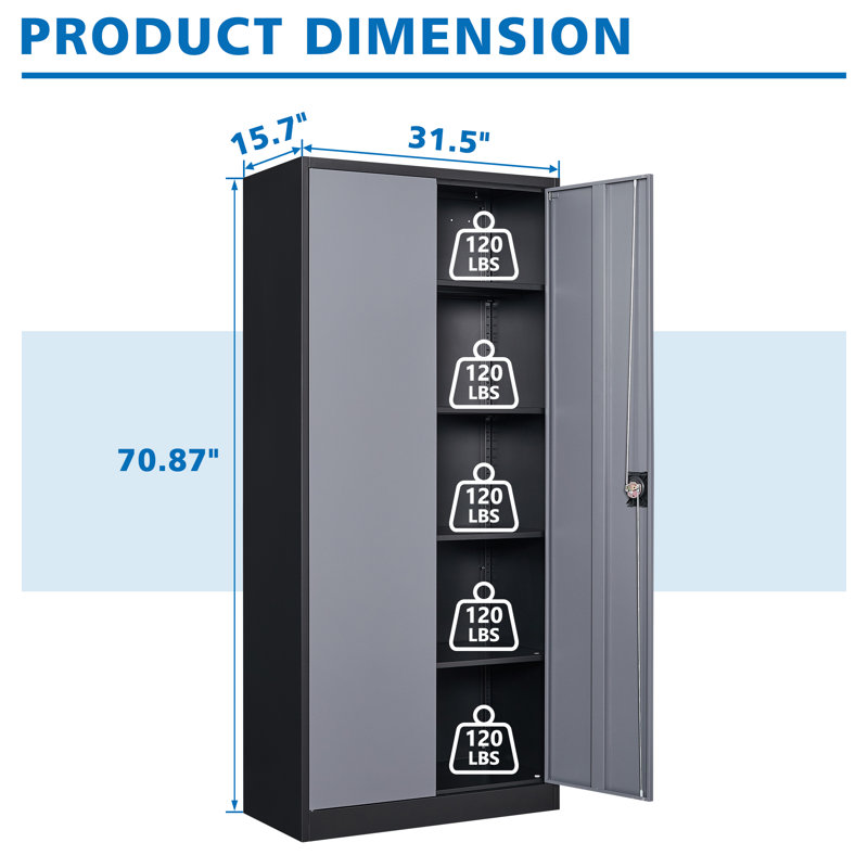 WFX Utility™ Reposa Metal Single Storage Cabinet ( 70.87'' H x 31.5'' W ...