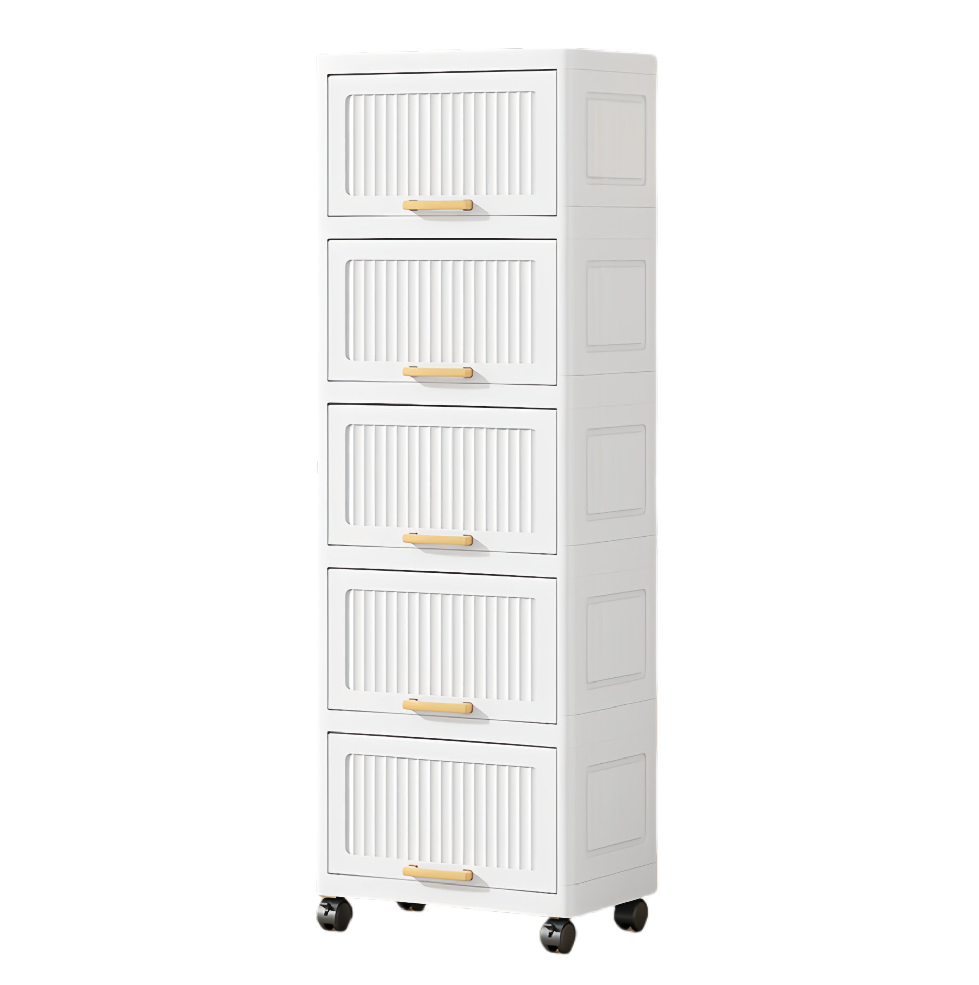 Kozart 15.75" Side Wide 5-Layers Flip Open Storage Box With Wheels ...