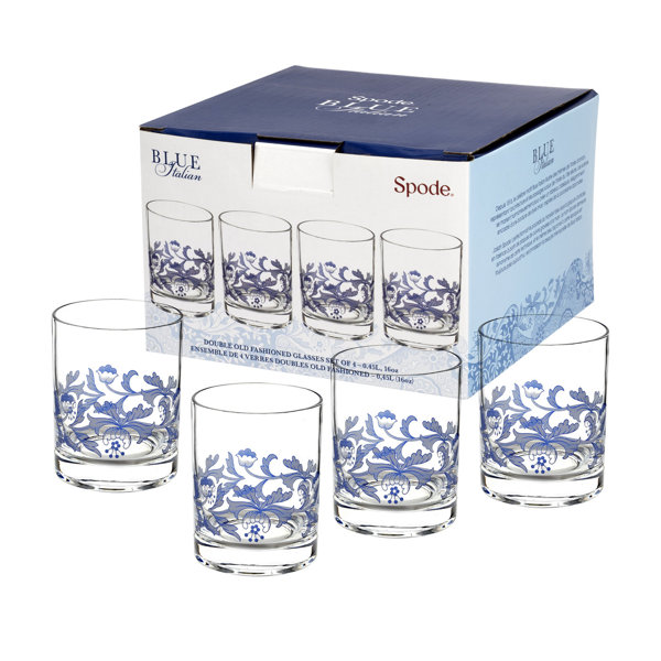 Spode Blue Italian Double Old Fashioned Glasses & Reviews | Birch Lane