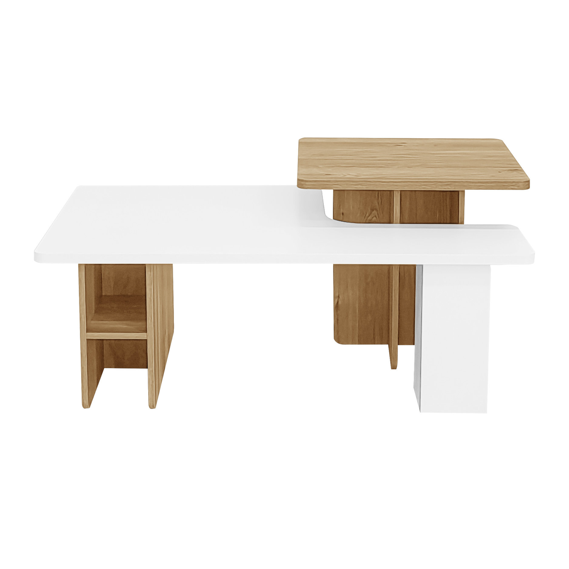 George Oliver Coffee Table Of 2, Contemporary Design, Wood Grain, Small ...