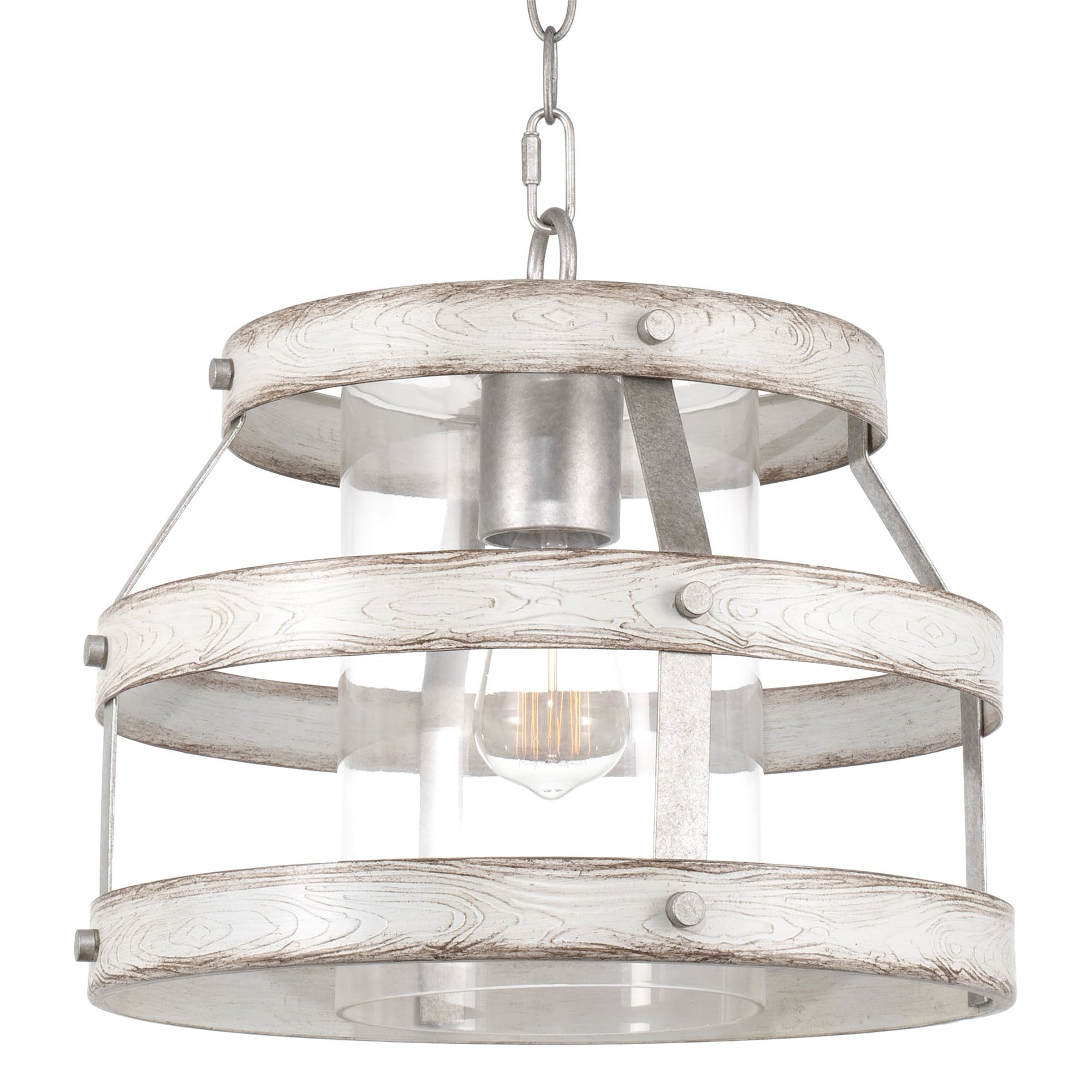 Gracie Oaks Shaw 14" 1-Light Farmhouse Pendant Light + Cylinder Glass ...