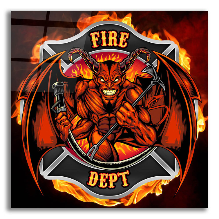 Trinx Devil Fire Department Logo On Plastic / Acrylic by Flyland ...